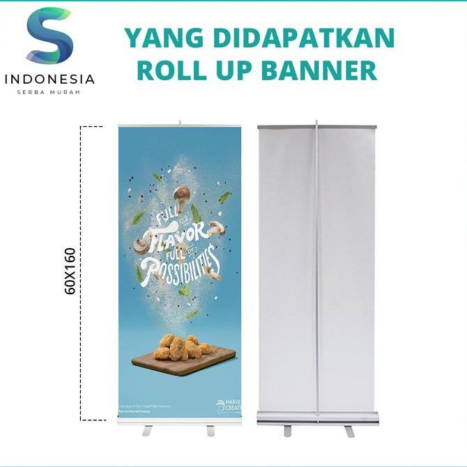 Jual NEW Stand Roll Up Banner 60x160 Cm Standing Banner Berdiri Stand Banner | Shopee Indonesia