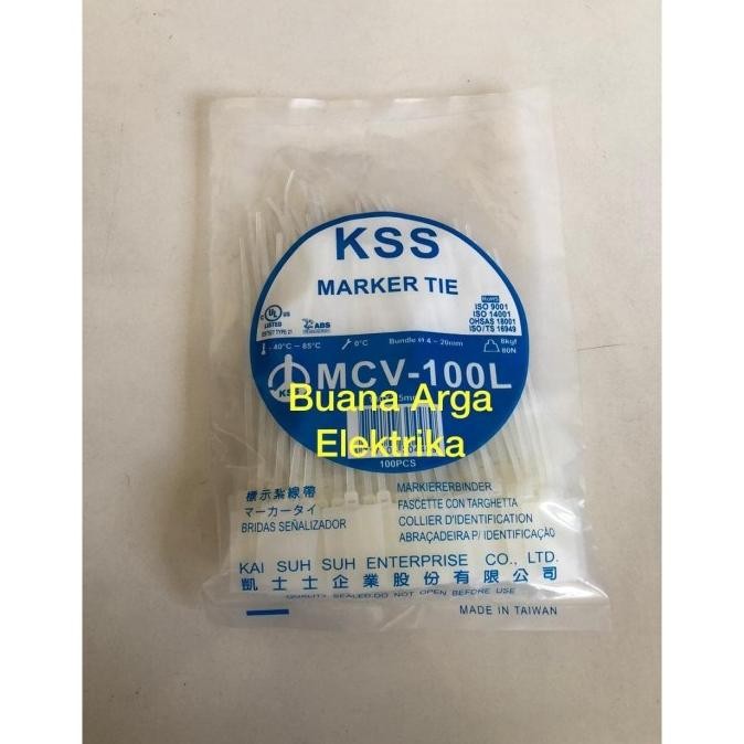 Jual KSS Kabel Ties/ Cable Tie Marker KSS MCV-100L / MCV 100L /Panjang ...