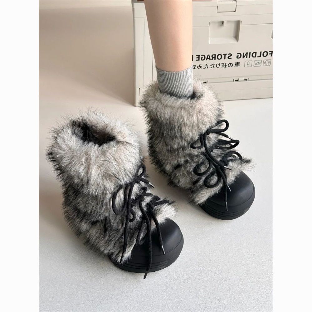 Jual Sepatu Bot Salju Ujung Besar Wanita, Sepatu Bot Pendek Modis ...