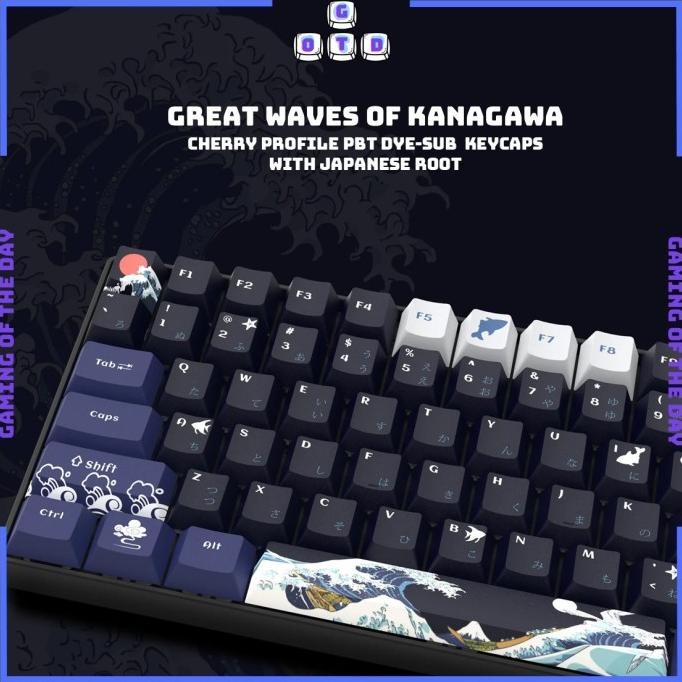 Jual Great Wave of Kanagawa Keycaps by GOTD Cherry Profile Japanese ...