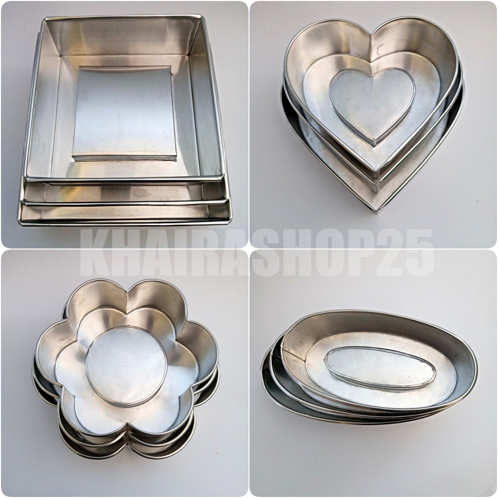 Jual Loyang lekuk kolam bentuk persegi bulat hati sakura oval model ...