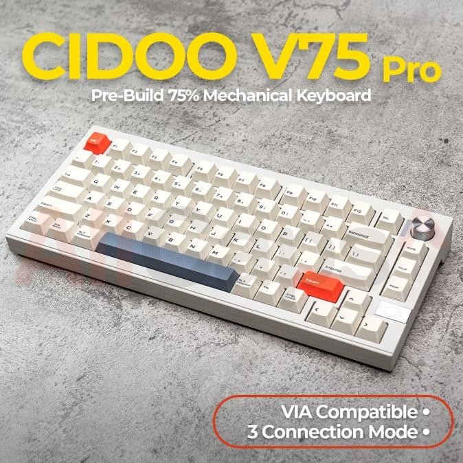 Jual CIDOO V75 - Pre-built 75% 81 keys Hotswappable Mechanical Keyboard ...