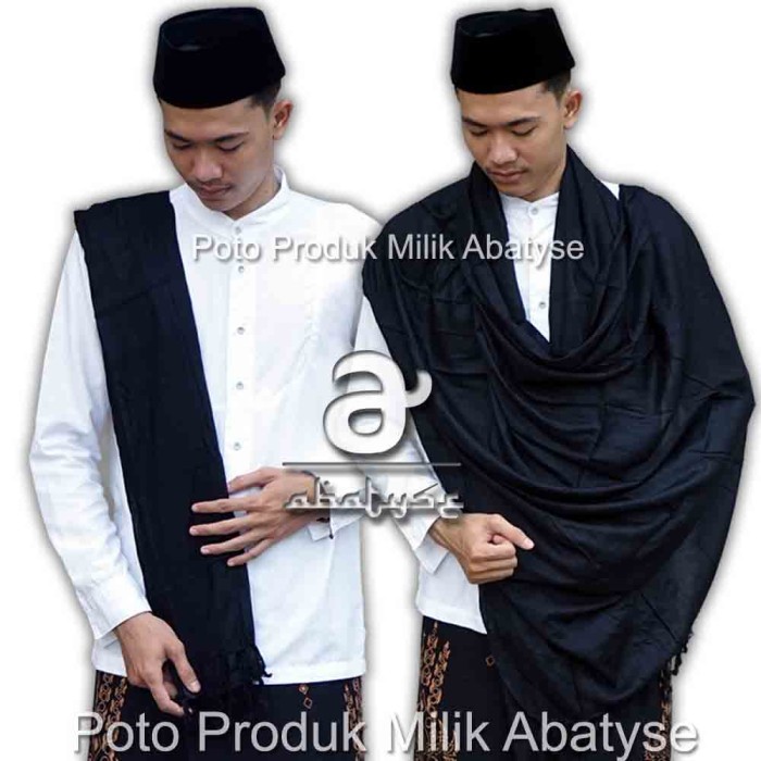 Jual Promo Sorban Rida Putih Dan Hitam Polos Panjang Rida Solo Rayon ...