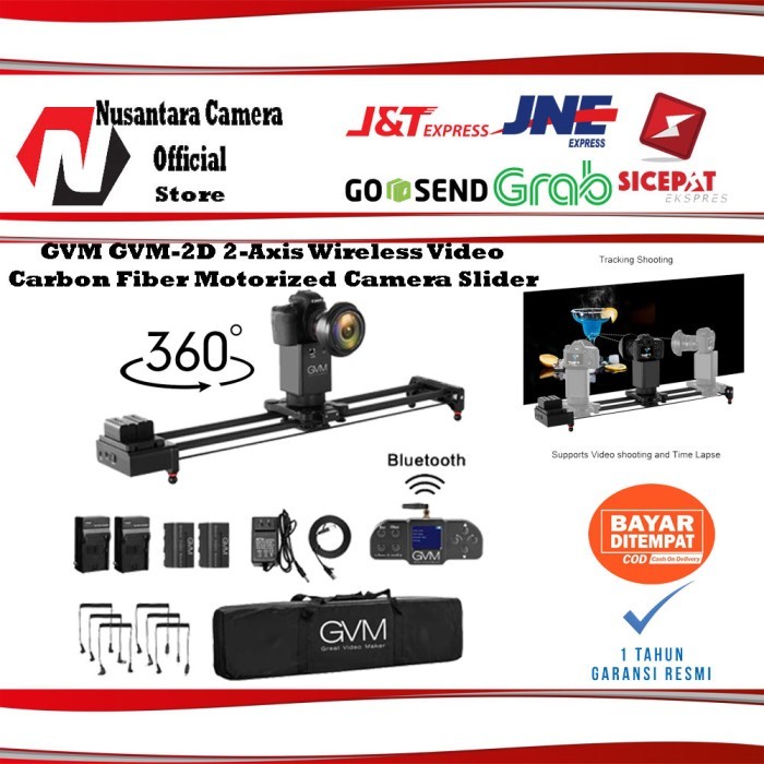 Jual GVM GVM-2D 2-Axis Wireless Video Carbon Fiber Motorized Camera Slider | Shopee Indonesia