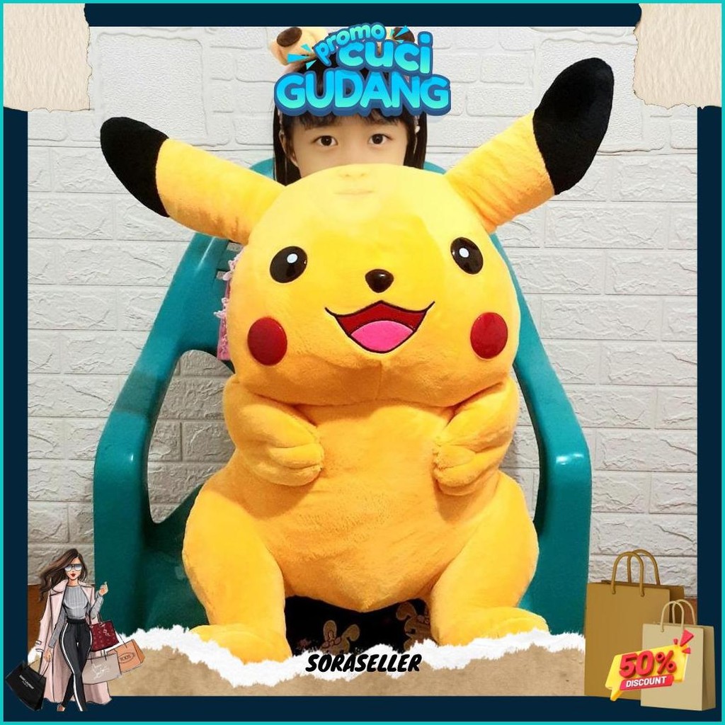 Jual Boneka Pokemon Pikachu Jumbo Besar Cute Kilat | Shopee Indonesia