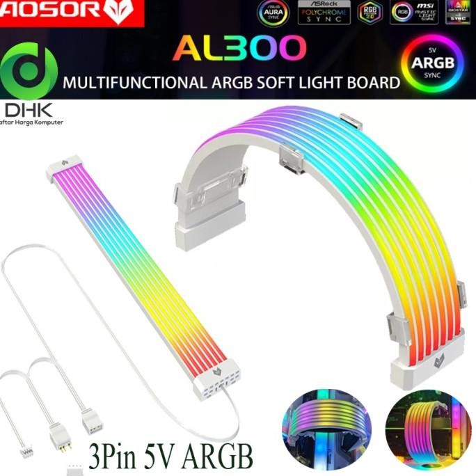 Jual COOLMOON AOSOR AL300 ARGB strip 5V 3PIN PSU Cable Cover 24pin Sync | Shopee Indonesia