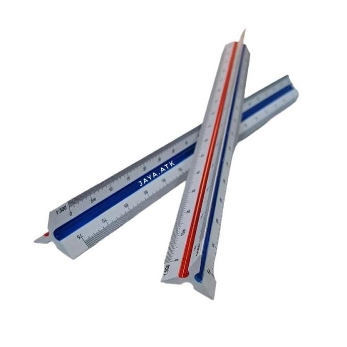 Jual PENGGARIS MISTAR SEGITIGA SKALA METRIK 30 CM DELI 8930 ARSITEK ...