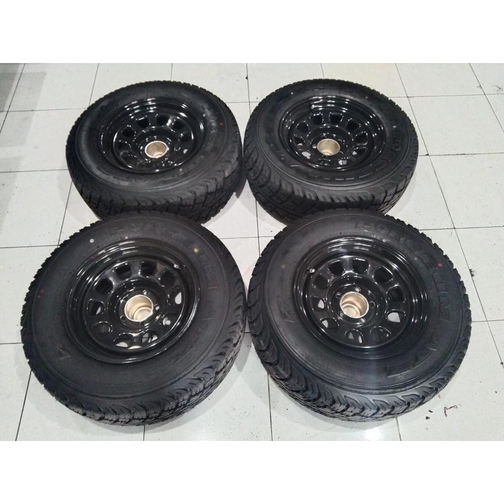 Jual Velg Kaleng Besi Seken Offroad Ring 15X8 Baut 5X114 + Ban Forceum ...