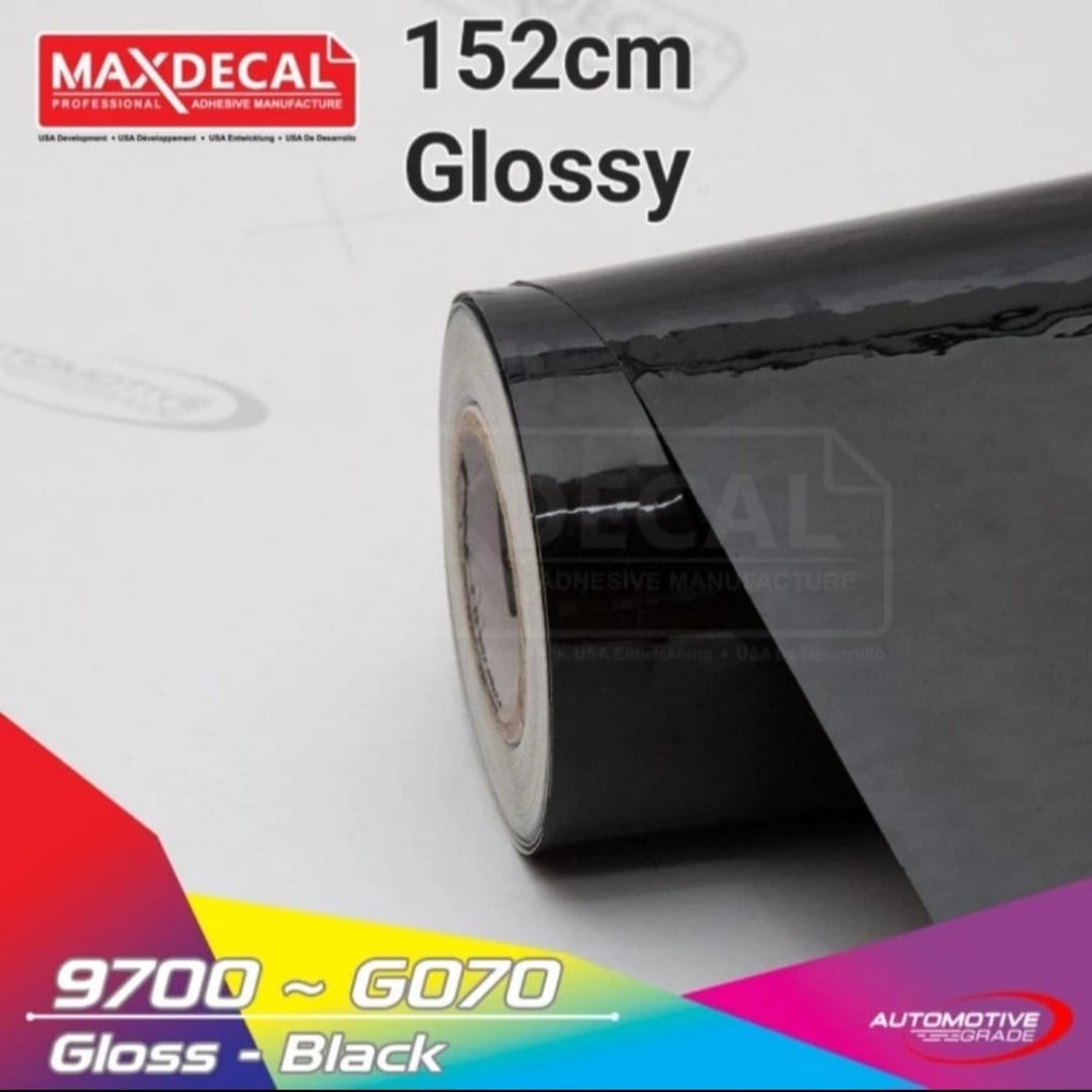 Jual 152Cm Sticker Maxdecal 9700 G070 M070 Black Gloss / Glossy Matt ...