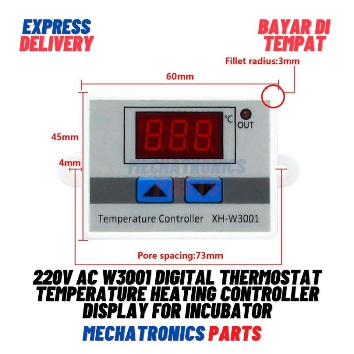 Jual THERMOSTAT DIGITAL XH-W3001 PENGATUR SUHU TETAS TELUR AC 220V | Shopee Indonesia