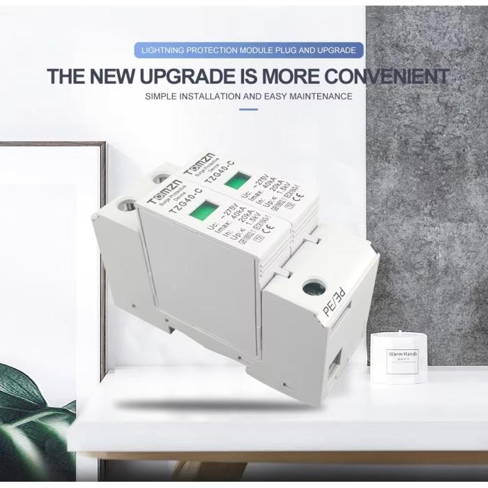 Jual Spd Ac 2P 20Ka 40Ka 275V 220V Surge Protector Arrester Rumah 1 Phase | Shopee Indonesia