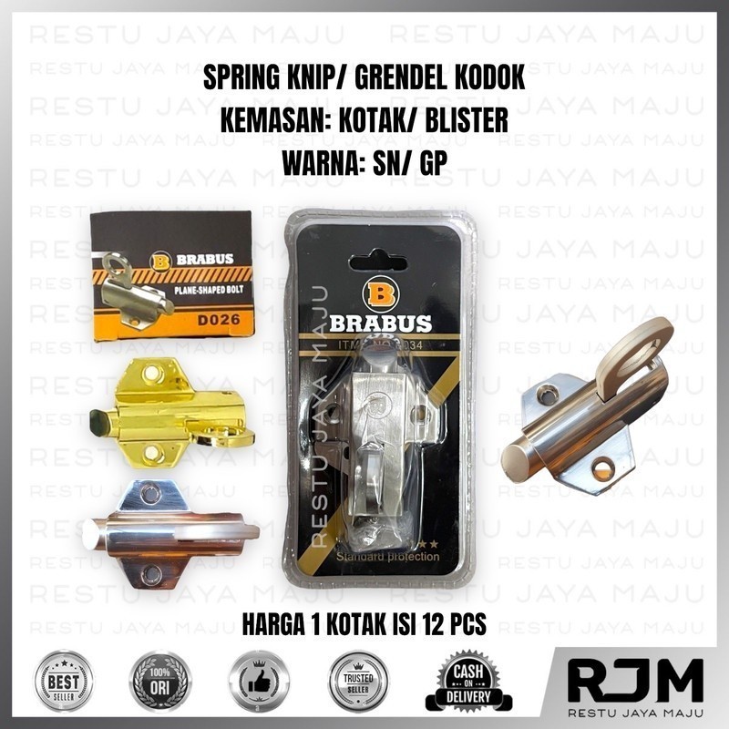 Jual [12 pcs] BRABUS Spring Knip Knife Grendel Kodok Jendela Hasps Bolt ...