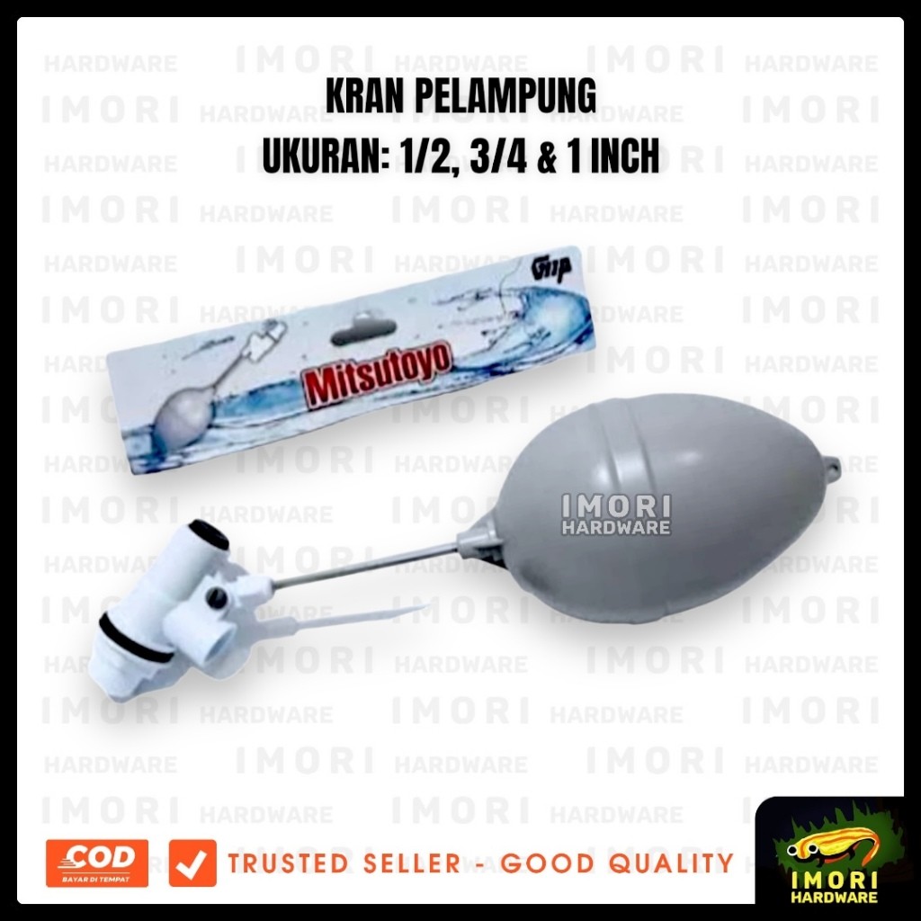 Jual MITSUTOYO Kran Pelampung PVC 1/2 3/4 1" inch Tangki Toren Floater ...