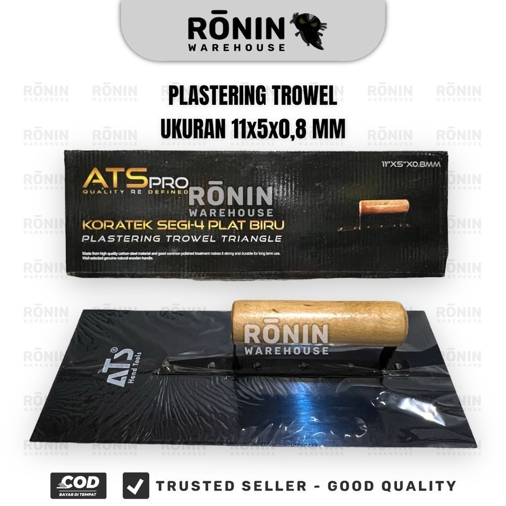 Jual ATS PRO Trowel Gg Kayu Papak Lancip Plat Biru Cetok Plastering ...