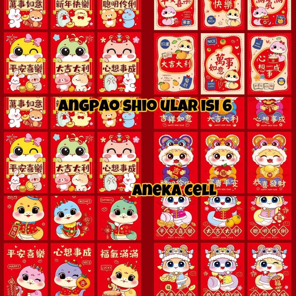 Jual [ ISI 6 ] ANGPAO ULAR IMLEK PENDEK SHIO ULAR 2025 HONG BAO FUNG PAU Imlek Sincia Tahun Ular ...