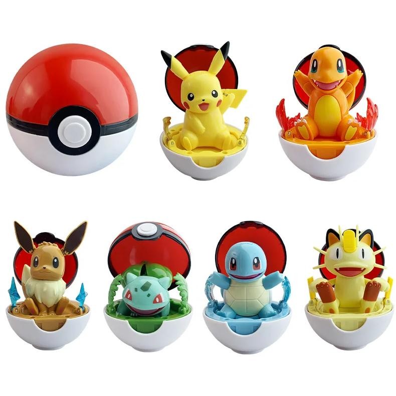 Jual Pokemon figure ball Bulbasaur Eevee Charmander Meowth Squirtle ...