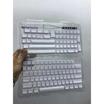 Jual Keycaps Mechanical Vortex Keyboard PBT Shine Through White Tembus ...