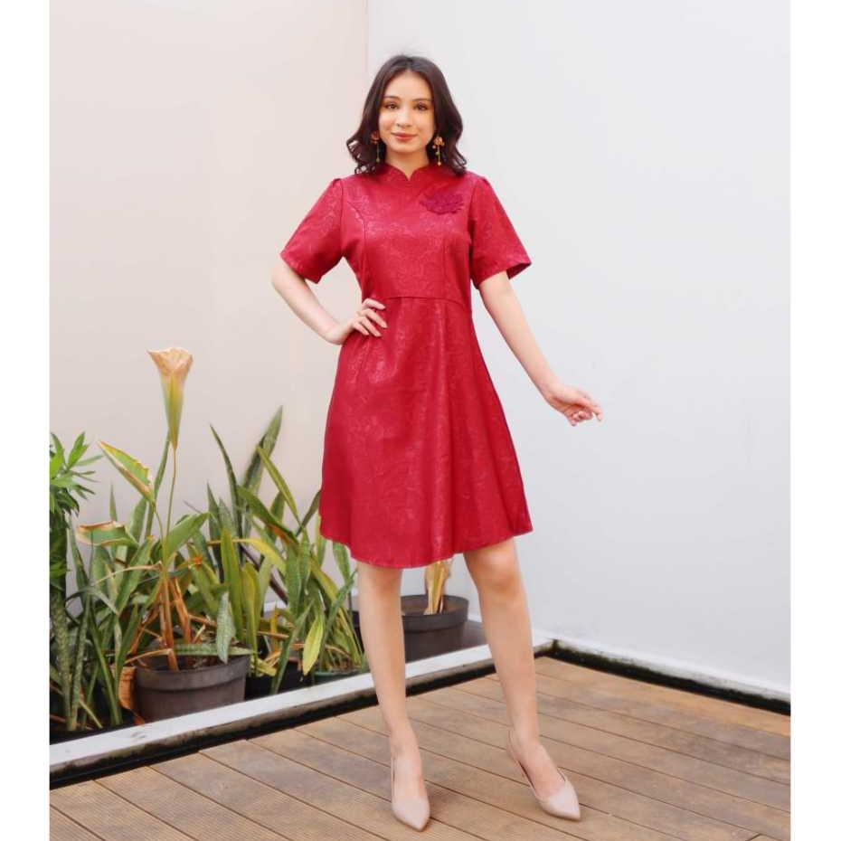 Jual Maxy Brokat Mididress Shanghai Dres Imlek Mewah Import Tahun Baru ...