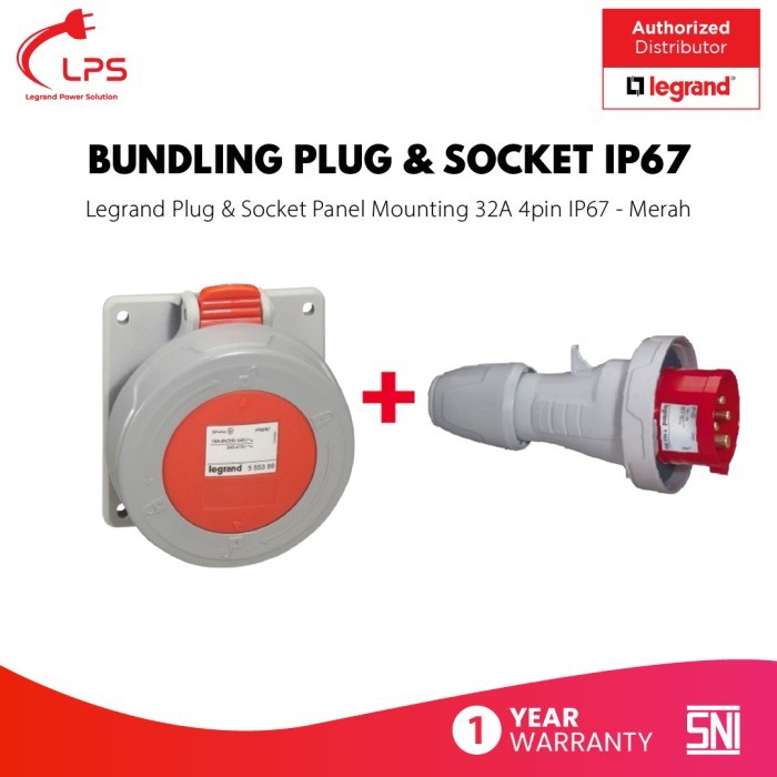 Jual Jual Legrand Plug Dan Socket Panel Mounting P17 32A 4 Pin Ip67 Merah | Shopee Indonesia