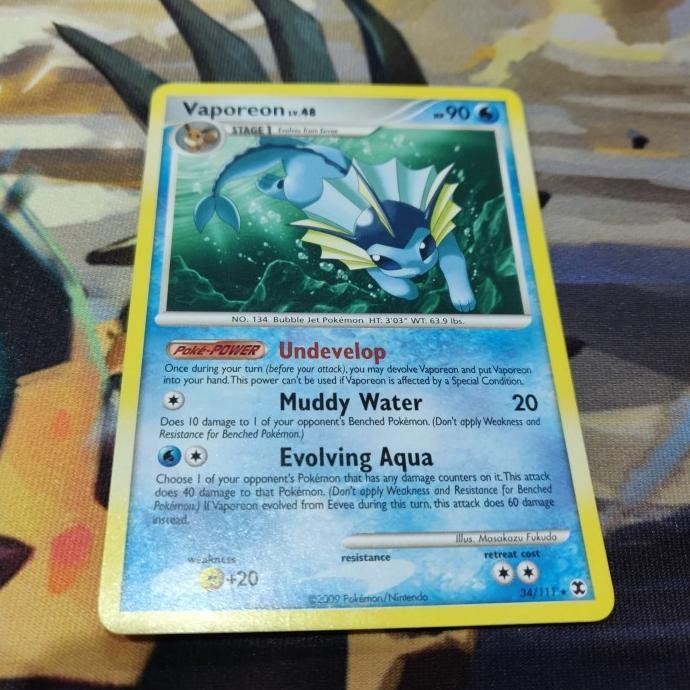 Jual Kartu Pokemon English TCG Vaporeon Platinum Rising Rivals | Shopee ...