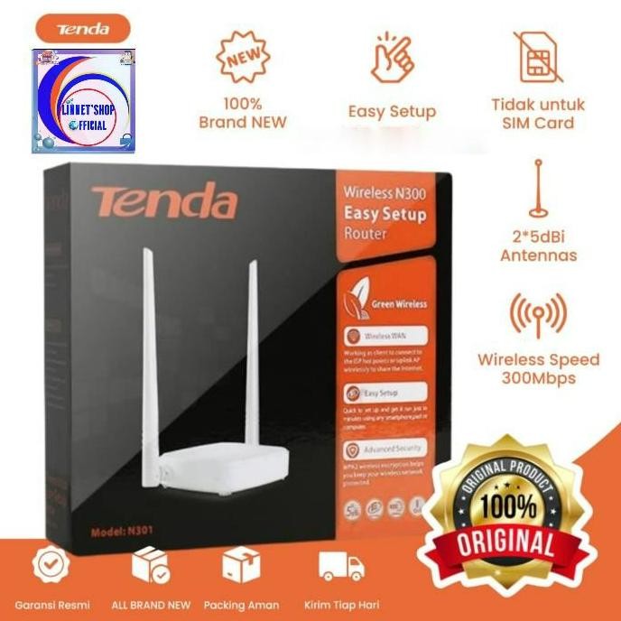 Jual Tenda N301 Wireless Router 2 Antenna_LN | Shopee Indonesia