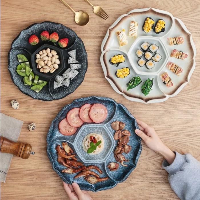 Jual Mori Round Platter / Piring Saji Sekat Keramik Restoran Jepang ...