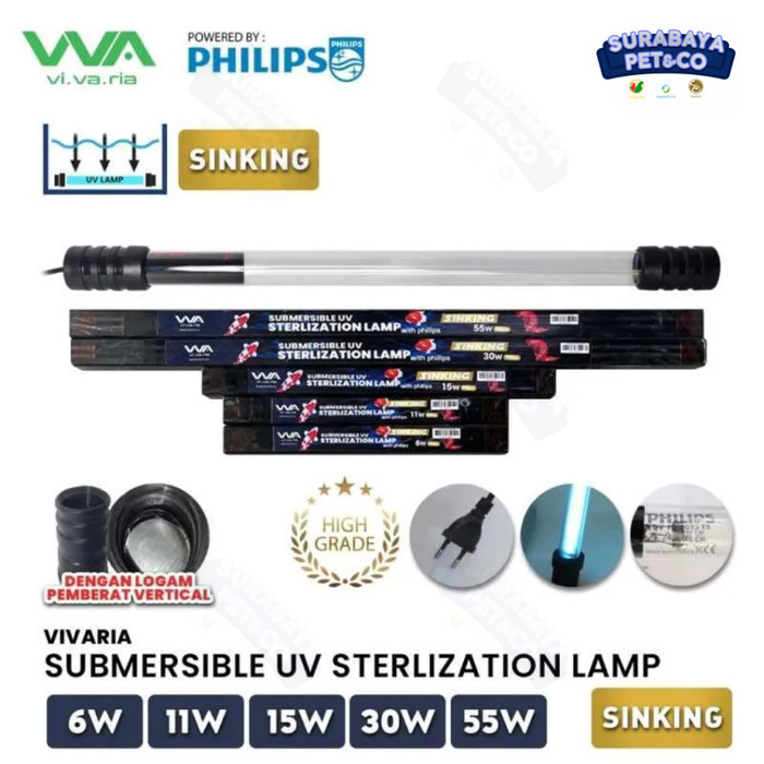 Jual VIVARIA UV Sinking - Lampu UV - 6W 33cm 11W 39cm 15W 60cm 30W 110cm 55W 110cm | Shopee ...
