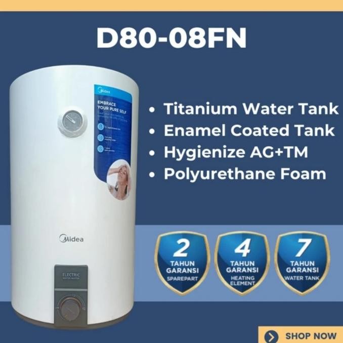 Jual PROMO WATER HEATER MIDEA 80 LITER GARANSI RESMI | Shopee Indonesia