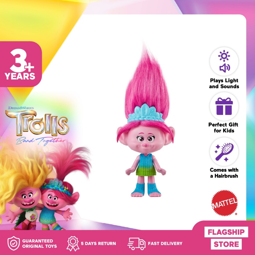 Jual Trolls Poppy Rainbow Hairtunes Voices - Mainan Action Figure ...