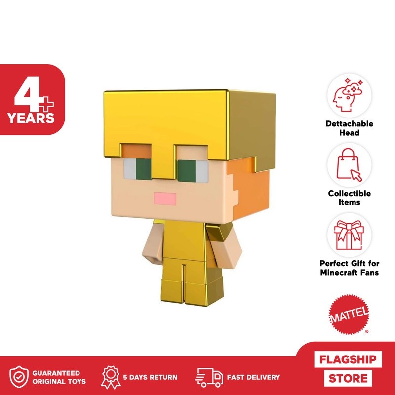 Jual Minecraft MOB Head Mini Figure Gold Armor Alex - Mainan Action ...