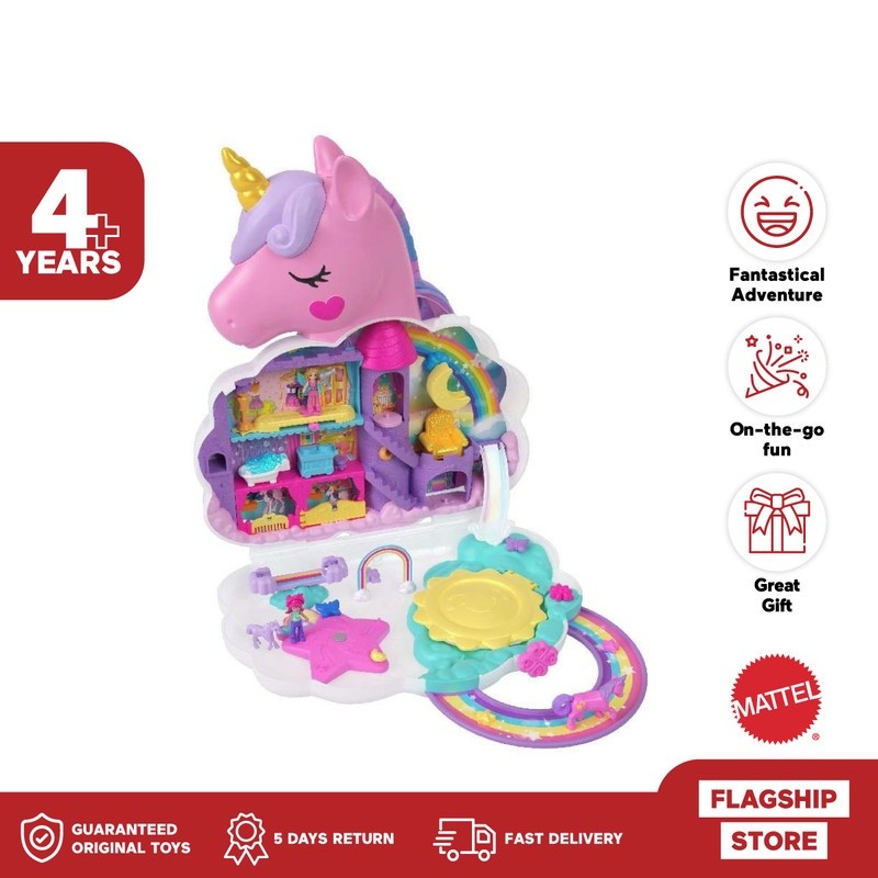 Jual Polly Pocket Rainbow Unicorn Salon Playset - Mainan Boneka Anak ...