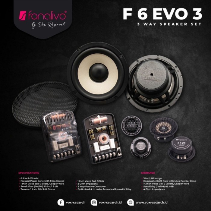Jual Speaker 3 way Vox Fonalivo F6.3 EVO by vox Research Original Resmi ...