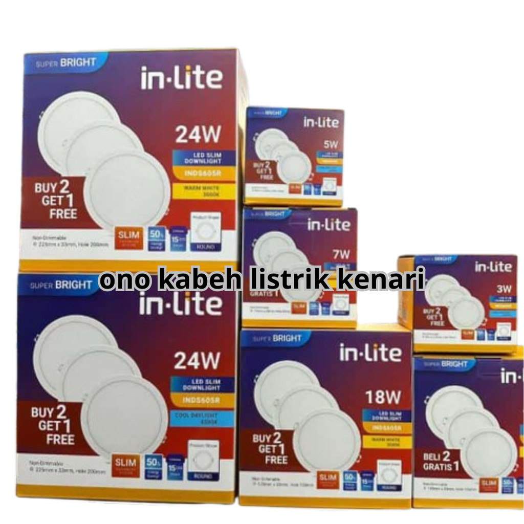 Jual Inlite Lampu Slim Downlight 3W 5W 7W 9W 12W 18W 24W INDS605R Beli ...