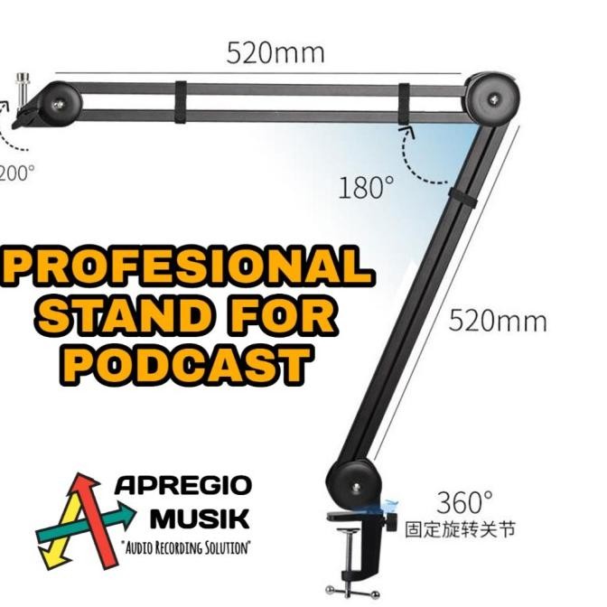 Jual Profesional stand mic meja podcast panjang high quality | Shopee ...