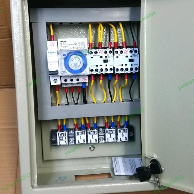 Jual BEBAS ONGKIR - panel otomatis timer double kontaktor 20A/panel ...