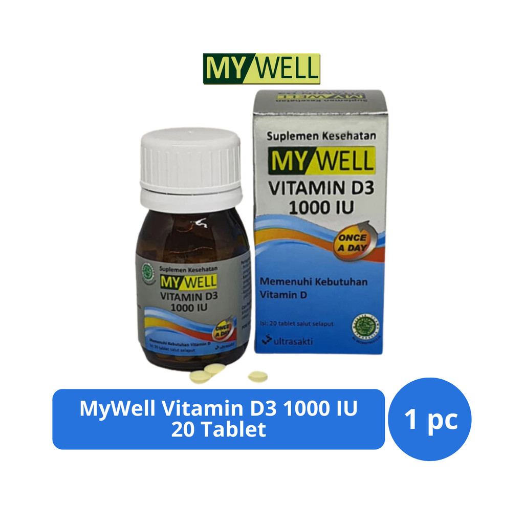 Jual MyWell Vitamin D3 1000 IU 20 Tablet | Shopee Indonesia