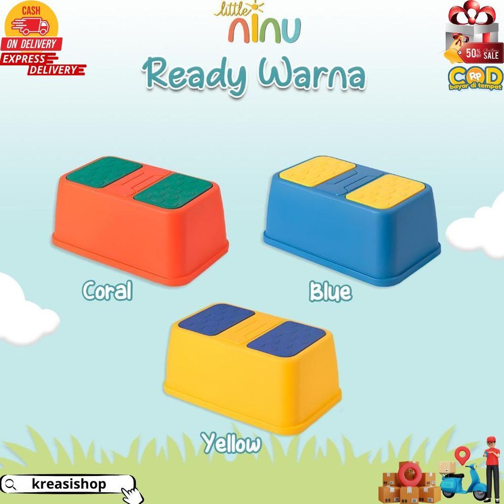 Jual Little Ninu Pijakan Kaki Tangga Bangku Kursi Anak Multifungsi ...