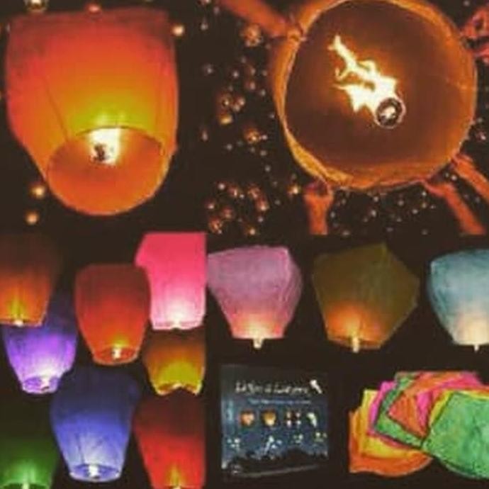 Jual olp Lampion Terbang Sky Lantern Lentera New Year Tahun Baru Ultah ...