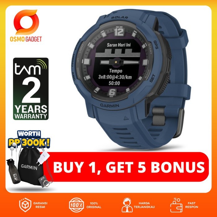 Jual Garmin Instinct Crossover Solar Tidal Blue Original Garansi Resmi ...