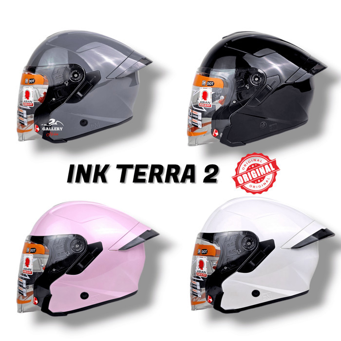 Jual Ink Terra 2 White Helm Ink Tera 2 Half Face Double Visor | Shopee ...