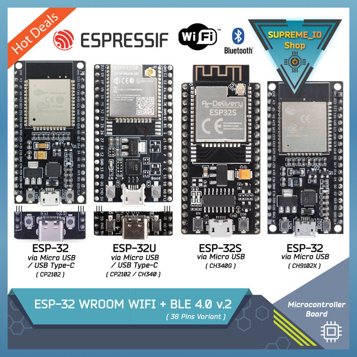 Jual ESP32 ESP-32 WROOM WIFI + BLE IoT Development Board (38Pin) CP2102 ...