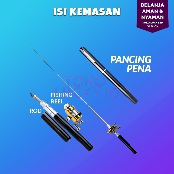 Jual Set Pancingan Pulpen Reel Lengkap Joran Pen Fishing Rod Simple ...
