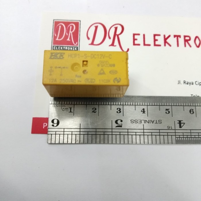 Jual Relay 12 volt 10 ampere 5 pin kuning kaki ukuran besar merk HKE ...