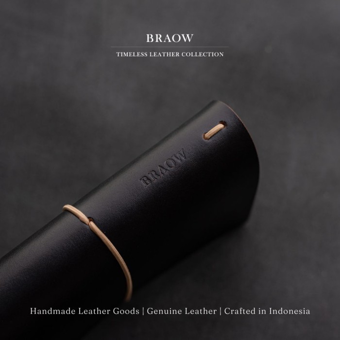 Jual Braow Goods Notebook Cover A5 / Sampul Buku Kulit Hitam/ Notebook ...