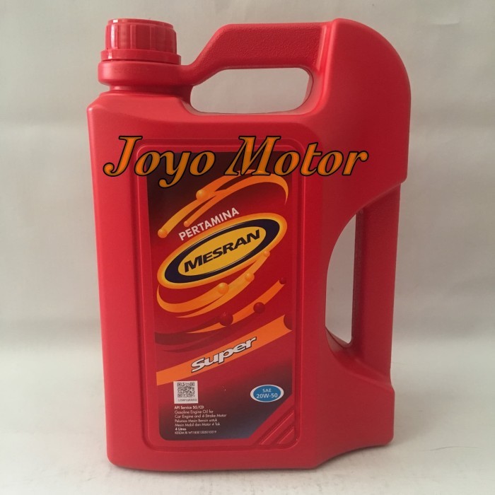Jual HEMAT OLI PERTAMINA MESRAN SUPER SAE 20W-50 KEMASAN 4 LITER ...