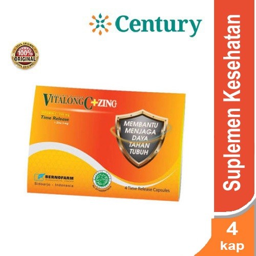 Jual VITALONG C + ZINC VITAMIN C 500MG 1 STRIP 4 KAPSUL /MULTIVITAMIN / DAYA TAHAN TUBUH ...