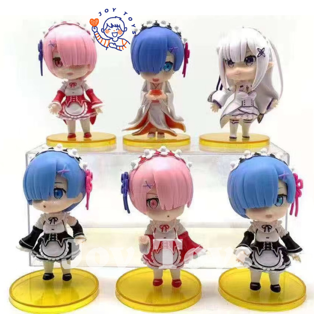 Jual REM RAM EMILIA CHIBI 6 PCS RE ZERO FIGURE TOYS | Shopee Indonesia
