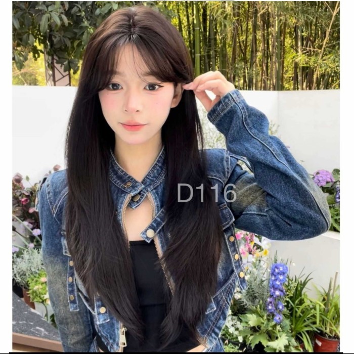 Jual PREMIUM AEGYO - D116 full wig korean layer blow with curtain bangs ...