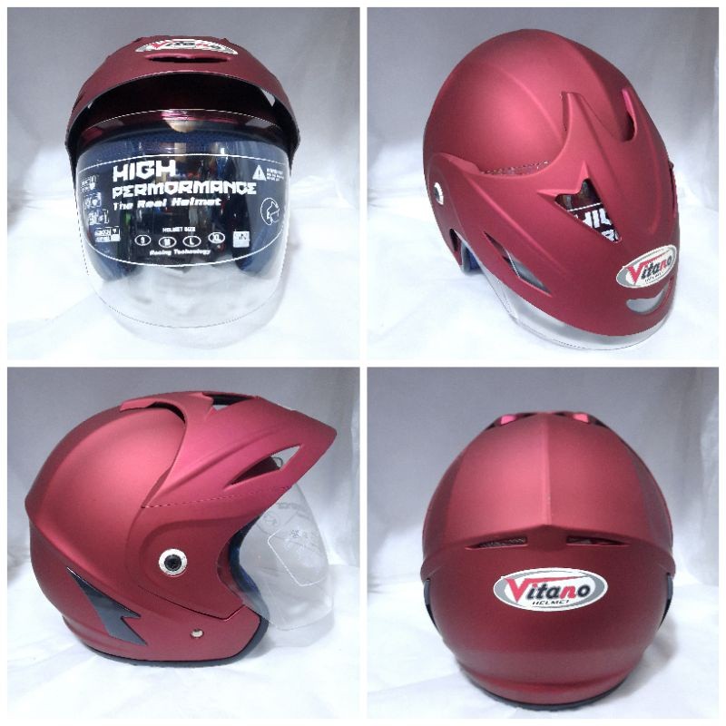 Jual Cuci Gudang Helm Sni Jp5 Vitano Polos Semua Warna Ukuran Helm ...