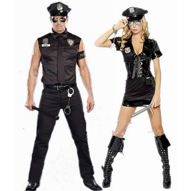 Jual Halloween Couple Clothes Male and Female Police Uniform Female ...